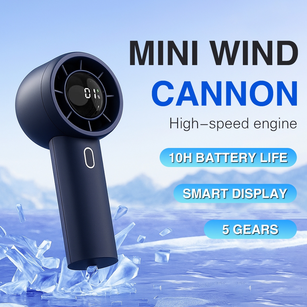 Portable Mini Fan Multifunctional Adjustable Turbine Fan Digital ...
