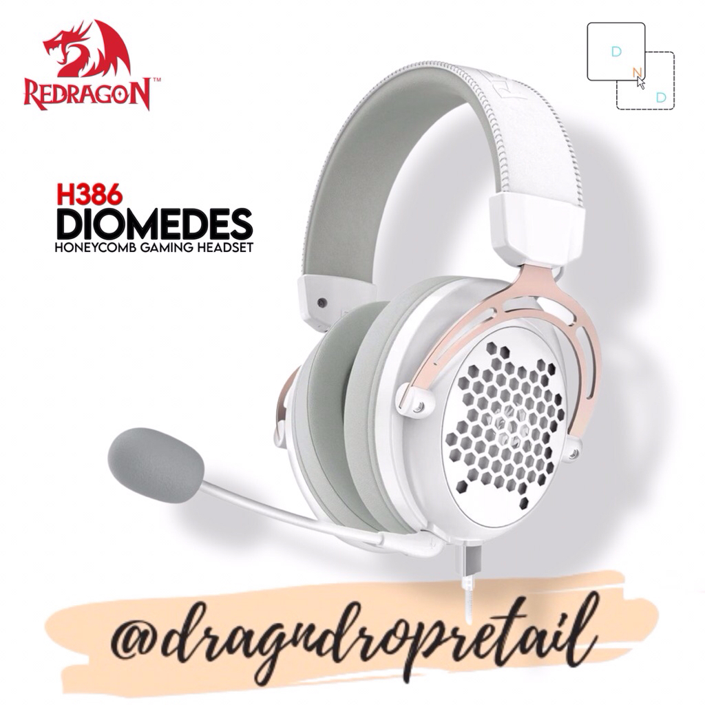 Redragon DIOMEDES Honeycomb 7.1 Wired Gaming Headset, Detachable Noise ...