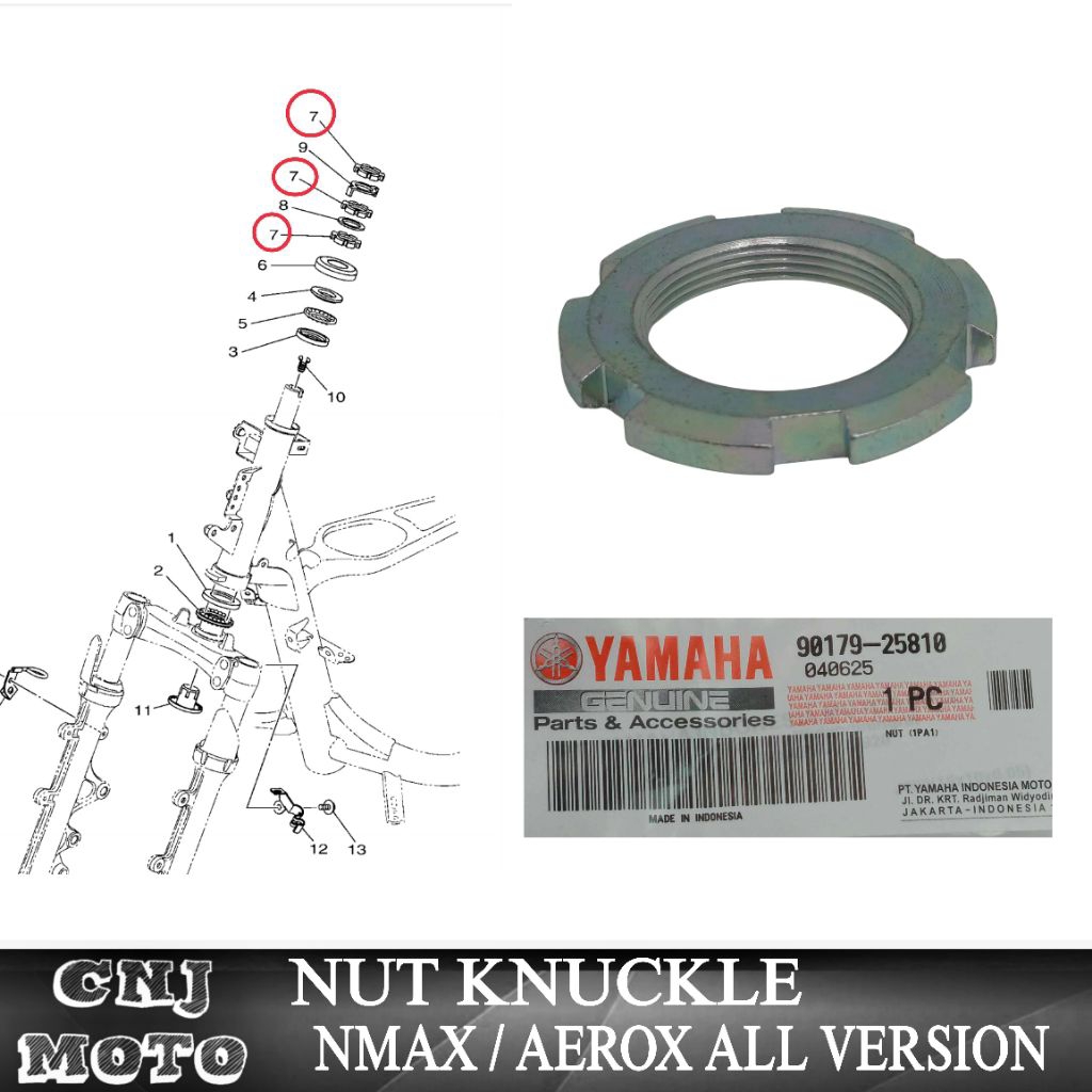 NUT KNUCKLE OR T POST NMAX AEROX ALL VERSION SOLD PER PIECE | Shopee ...