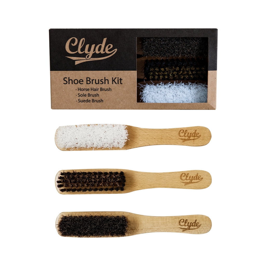 Clyde Shoe Brush Kit (Horse hair brush, Sole brush and Suede brush) | Shopee Philippines