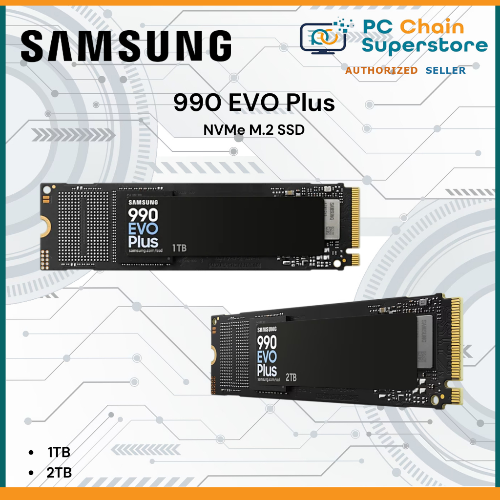 Samsung 990 EVO Plus NVMe M.2 SSD Up to 7,250 MB/s - (1TB / 2TB ...