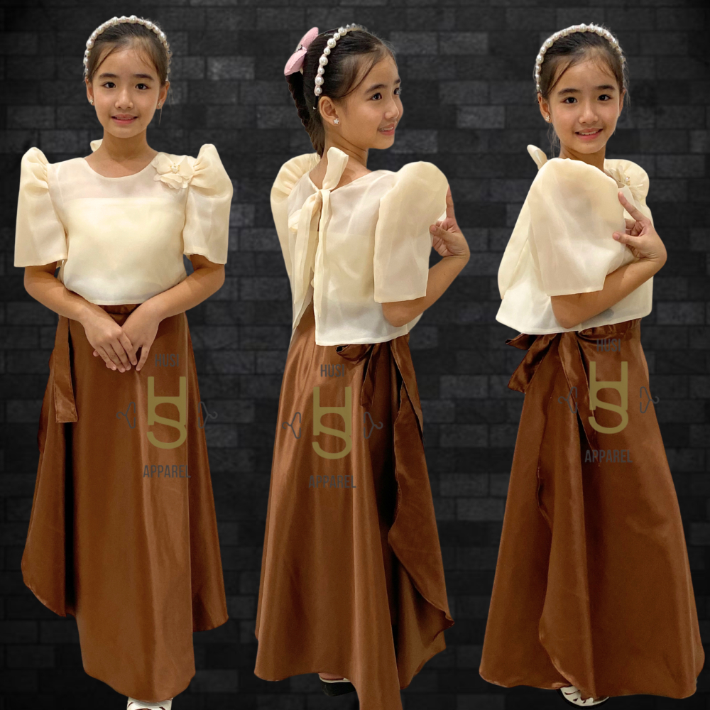 MODERN FILIPINIANA JUCI BOLERO MOCHA AND WRAP AROUND SKIRT CHOCO BROWN ...