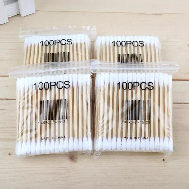 LHK Double Headed Cotton Swab Q-Tips Spike Head + Round Head 100pcs ...