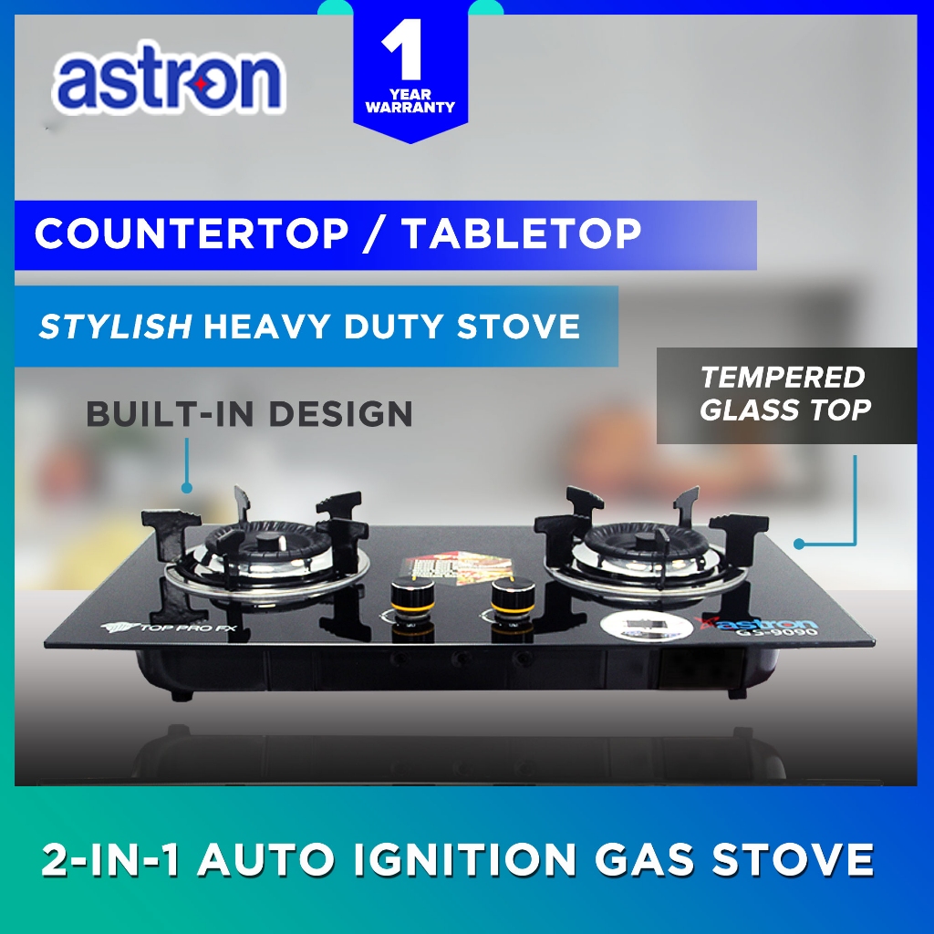 Astron GS9090 Built-in Double Burner Gas Stove | Heavy Duty | with Hob ...