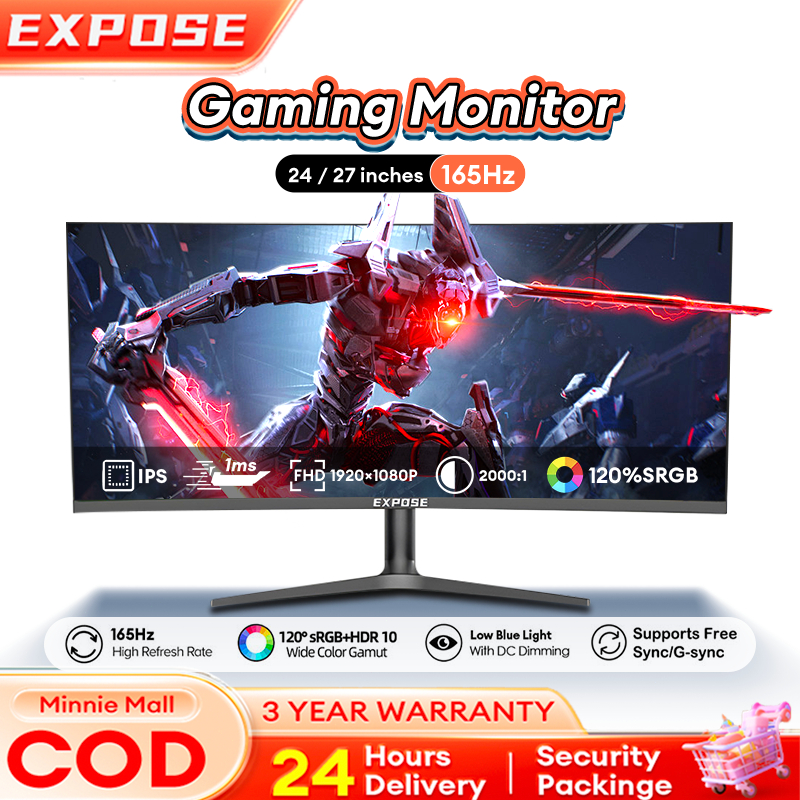 Expose Gaming Monitor for PC 27 inch 144HZ for laptop 24 165HZ curved ...