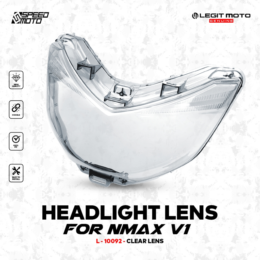 LEGITMOTO YAMAHA NMAX V1 2019 HEADLIGHT LENS COVER LG-10092 CLEAR/SMOKE ...