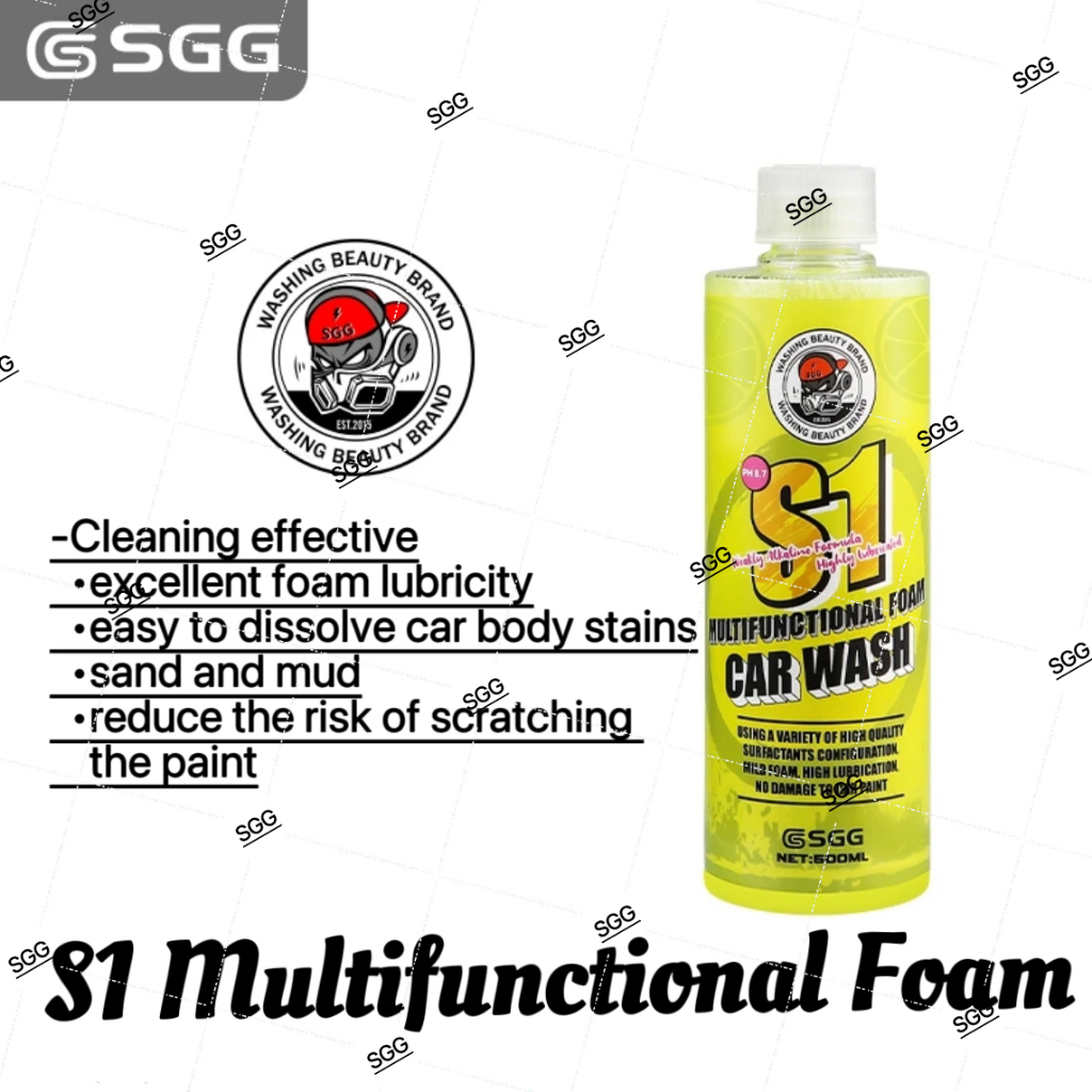 SGG S1 PH8.7 Neutral car wash liquid Car Wash Shampoo 200ML+500ML ...