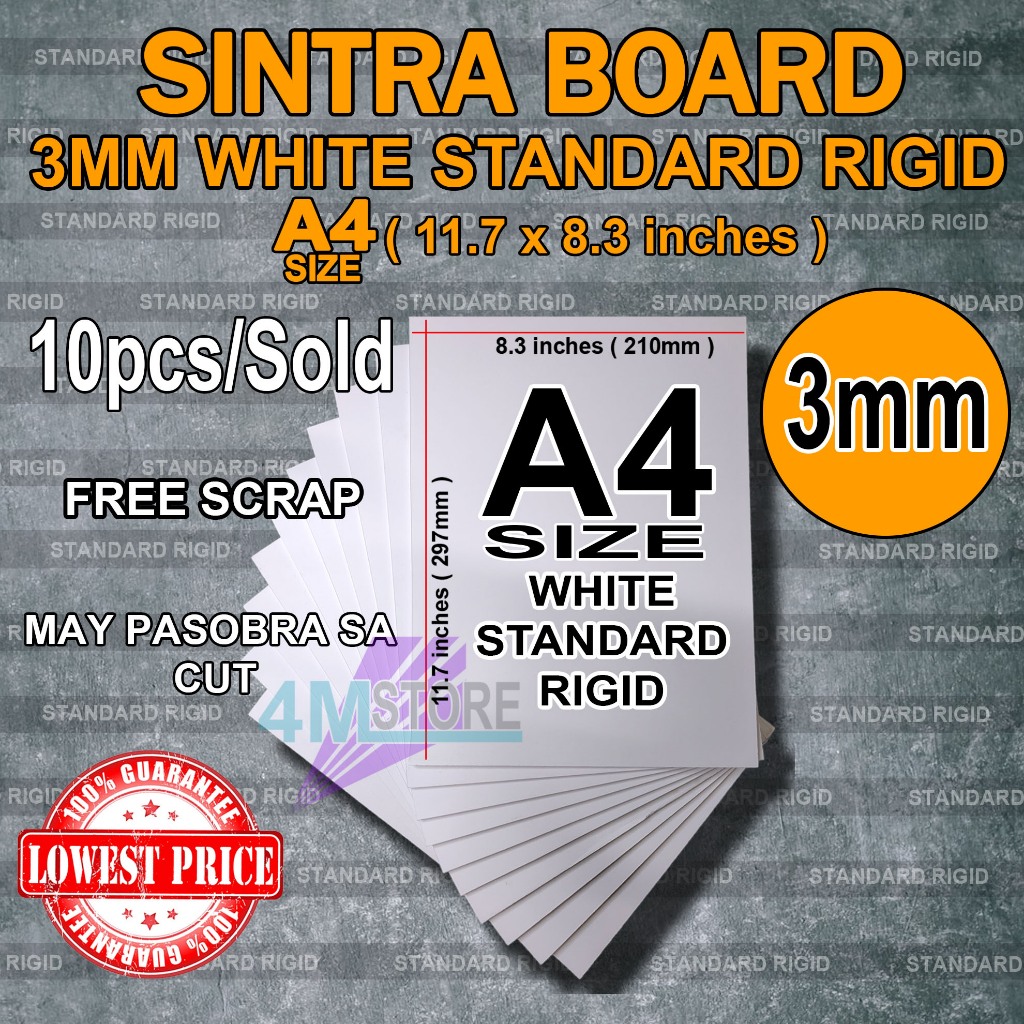 10pcs / 5pcs sintra board 3mm standard rigid white A4 Size (free scrap ...