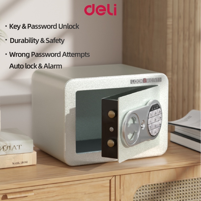 DELI X LOCKSWORTH Safe Deposit Box Money Box With Lock And Key ...