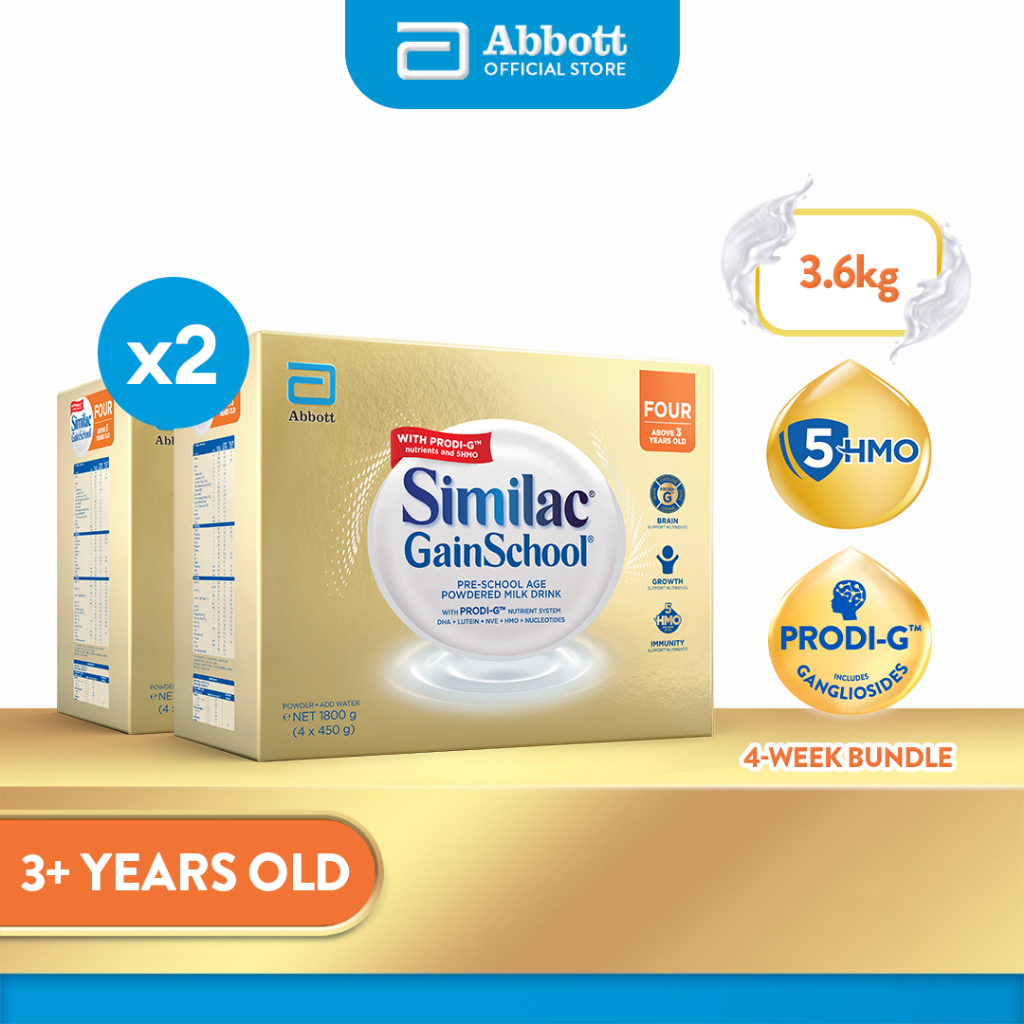 Similac GainSchool 1.8kg Bundle of 2 for Kids Above 3 Years Old ...