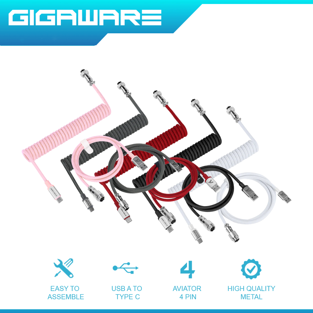 Attack Shark C01 Pro Coiled Cable Double Sleeved Type-C Cable With ...