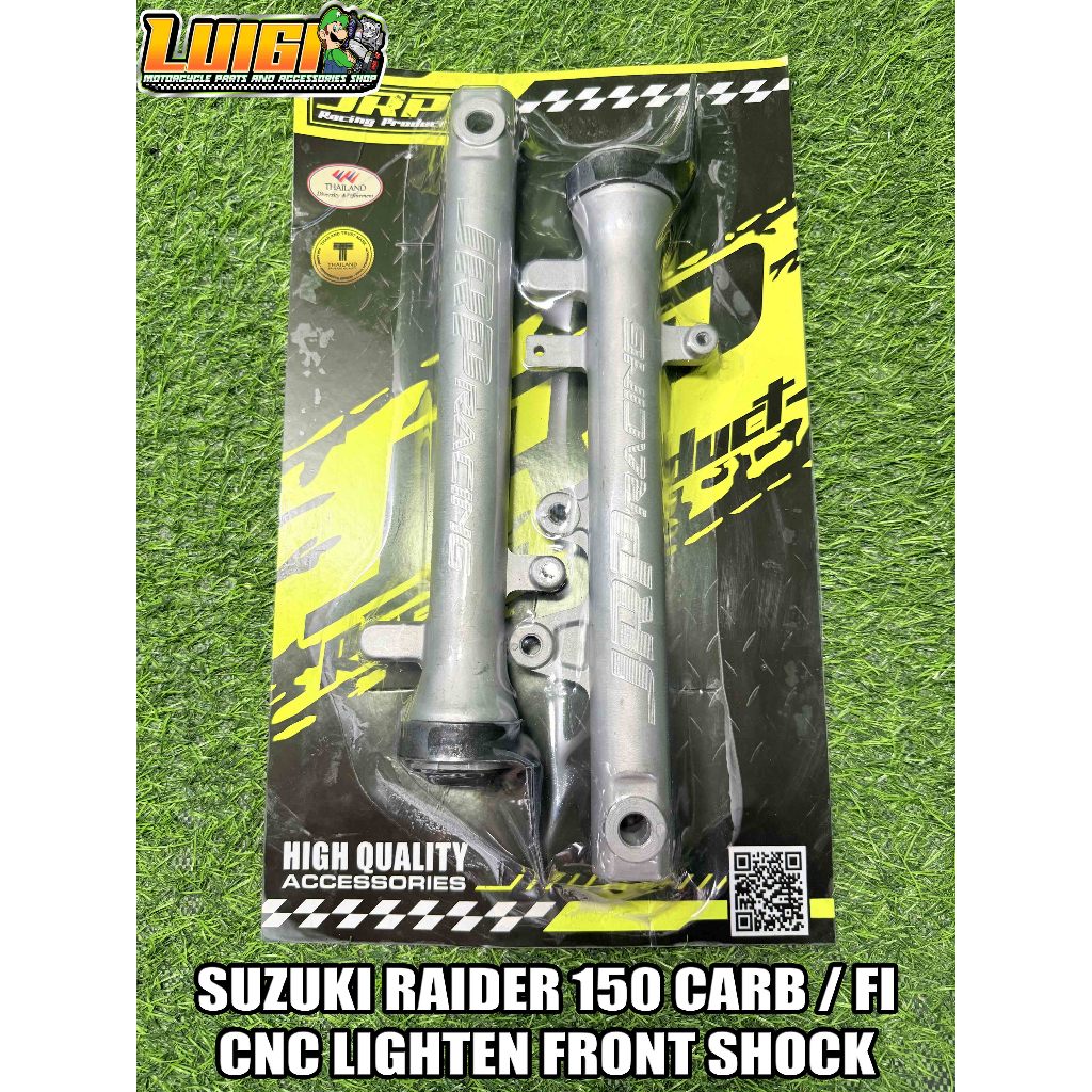 JRP CNC LIGHTEN FRONT SHOCK OUTER TUBE (SILVER) SUZUKI RAIDER 150 CARB ...