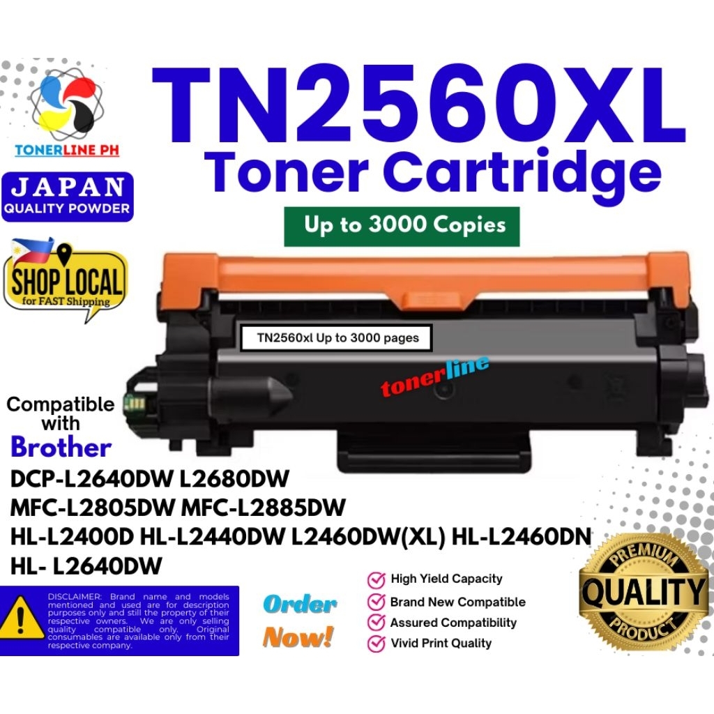 TN2560XL TN2560 Toner Cartridge/Chip/Toner 500g Compatible for Brother ...