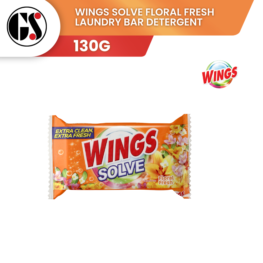 Wings Solve Floral Fresh Laundry Bar Detergent 130g | Shopee Philippines