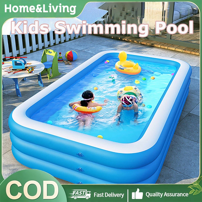 Inflatable Pool Backyard Kiddie Pool Blow Up Pools For Outside Portable ...