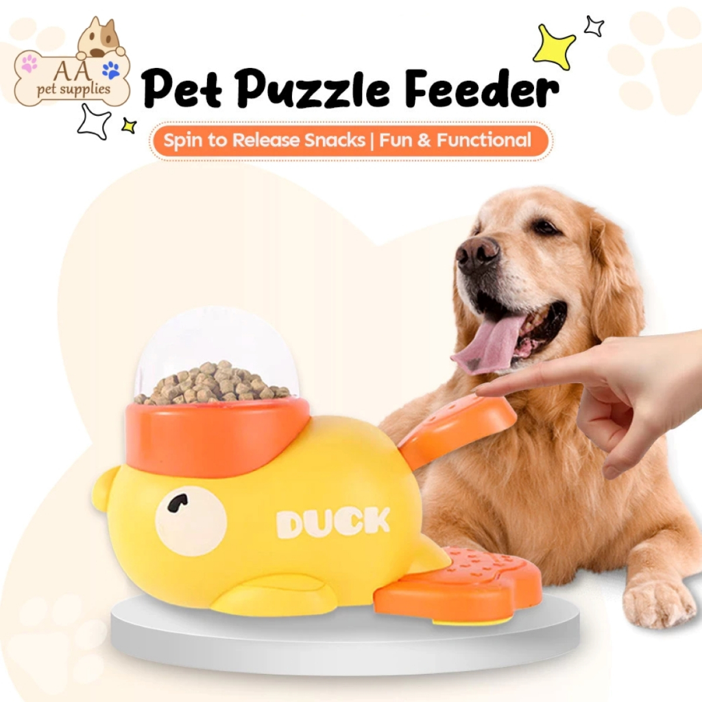 Pet Puzzle Feeder Interactive Pet Food Treat Dispenser with Duck ...