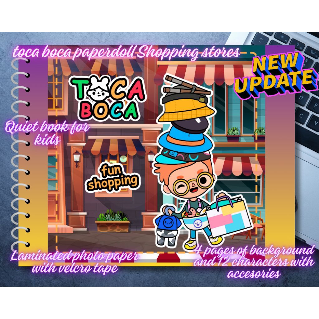 toca boca paperdoll Shopping stores(Clothes shop, Fastfood, Supermarket ...