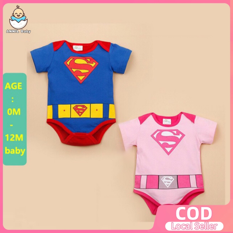 ANNIL Baby Clothing Boy Girl Superman Bodysuits Jumpsuit 2 color COD ...