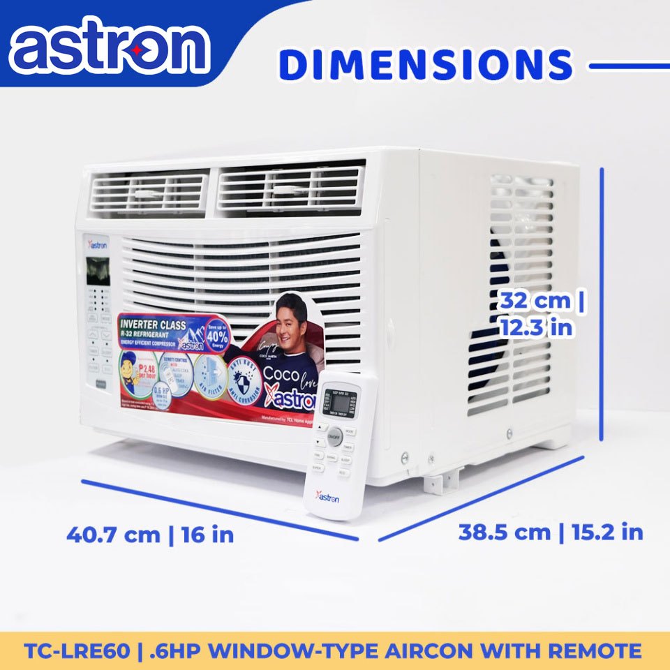Astron 0.6HP Inverter Class Window Type Aircon with Remote | TCLRE60 ...