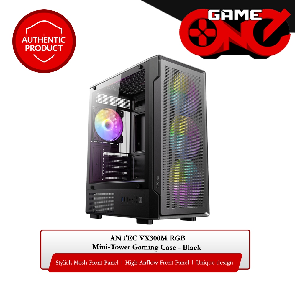 Antec VX300M ARGB Mini-Tower Gaming PC Case - Black | Shopee Philippines
