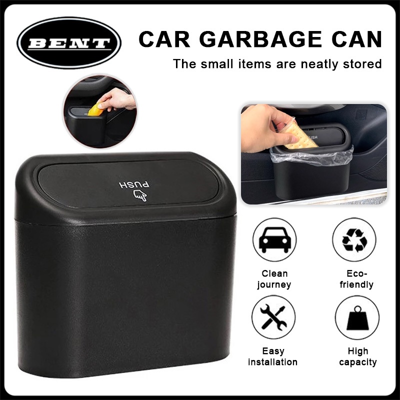 Leakproof Car Trash Bin with Lid - 1L Capacity, Durable ABS, Portable ...
