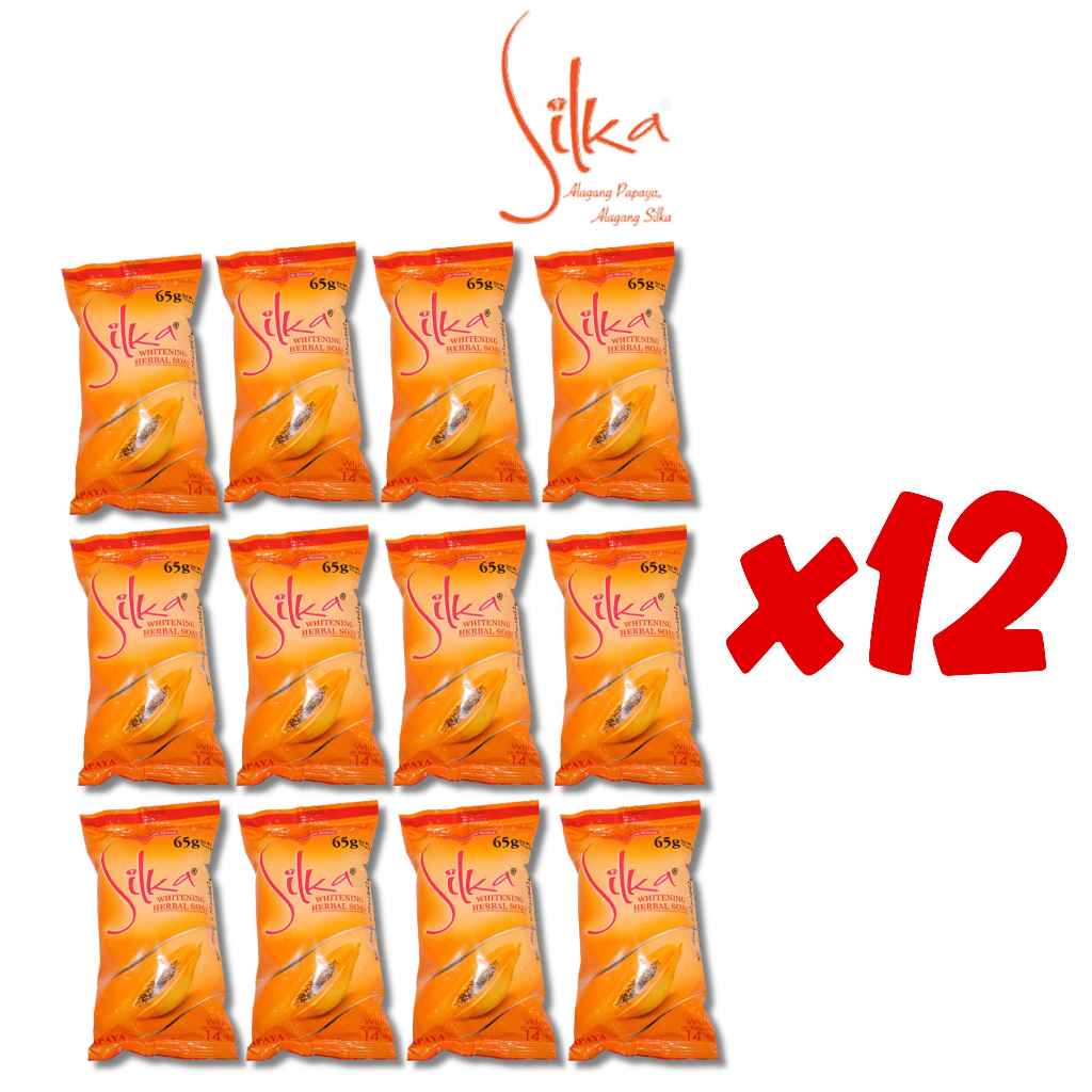 Silka Papaya Whitening Herbal Soap 65g x12 | Shopee Philippines