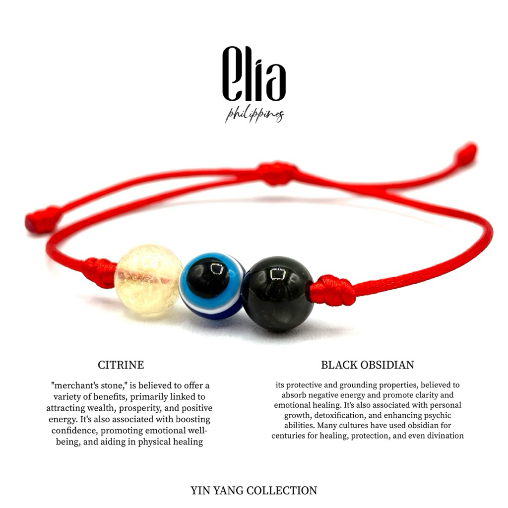 YIN YANG COLLECTION TWO COMBINATION CRYSTALS IN LUXURY SILK CORD WITH ...