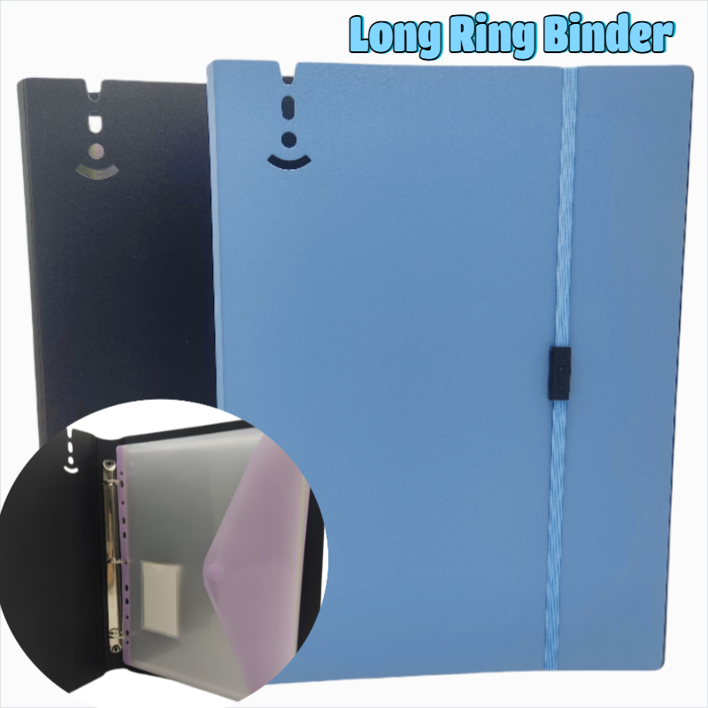 Long Ring Binder File Folder Document Organizer 3Hole Thickened Cover ...