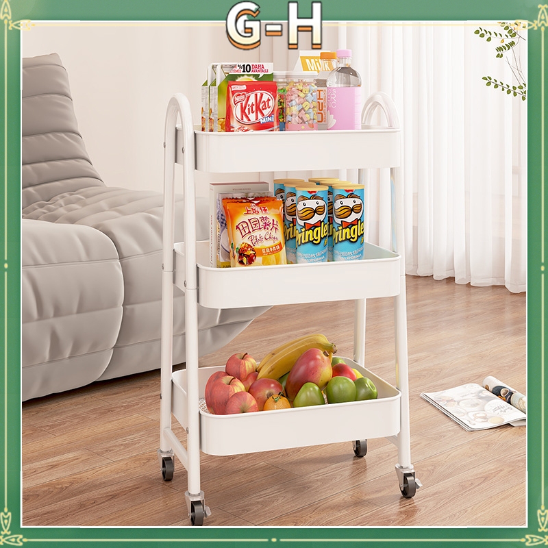 3 Tier Mobile Storage Rack Trolley Organizer With Wheels Plastic ...