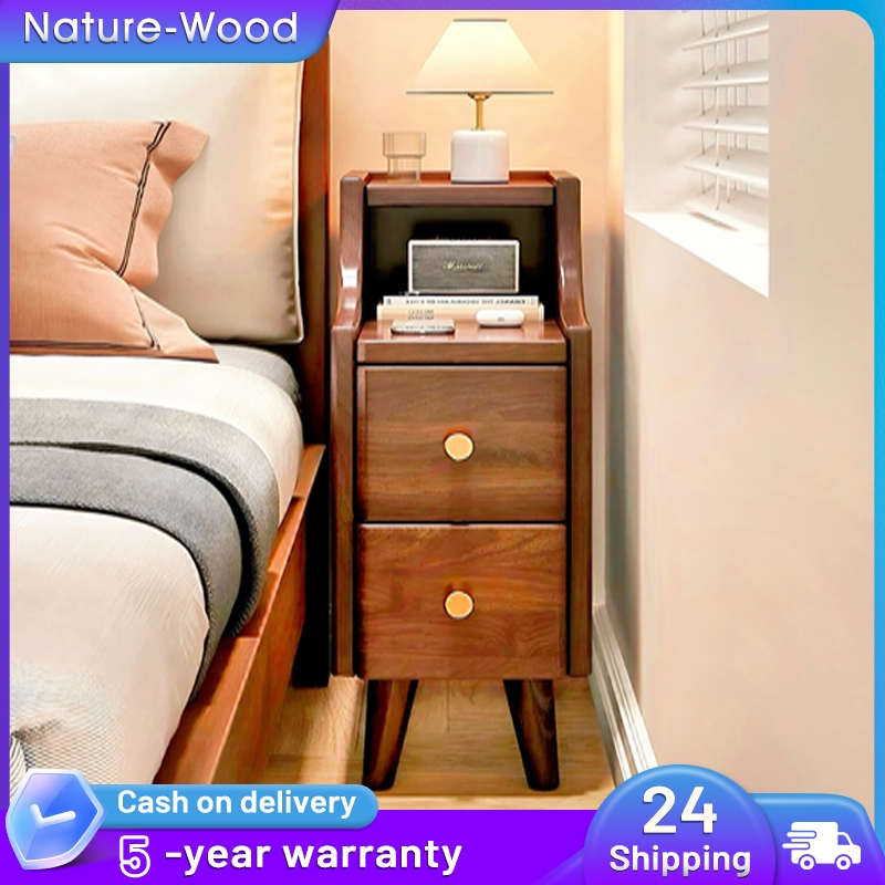 Bedside Table Modern Wood Bedside Tables Narrow Slit Bedside With ...