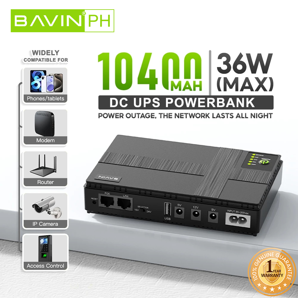 BAVIN Mini UPS PC1083 10400mAh / PC1082 8800mAh 36W Powerbank ...