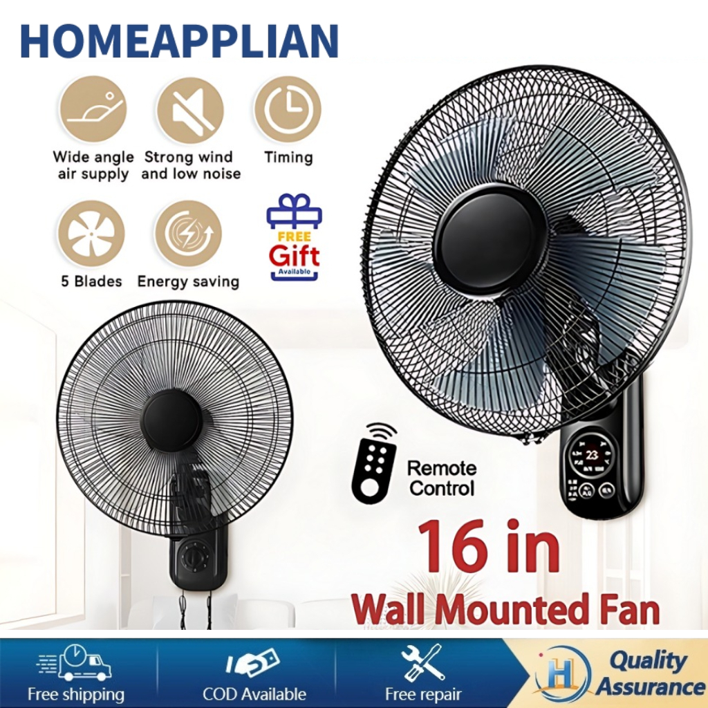 JF 16-Inch Wall Mounted Electric Fan with Remote Control - Home Cooling ...