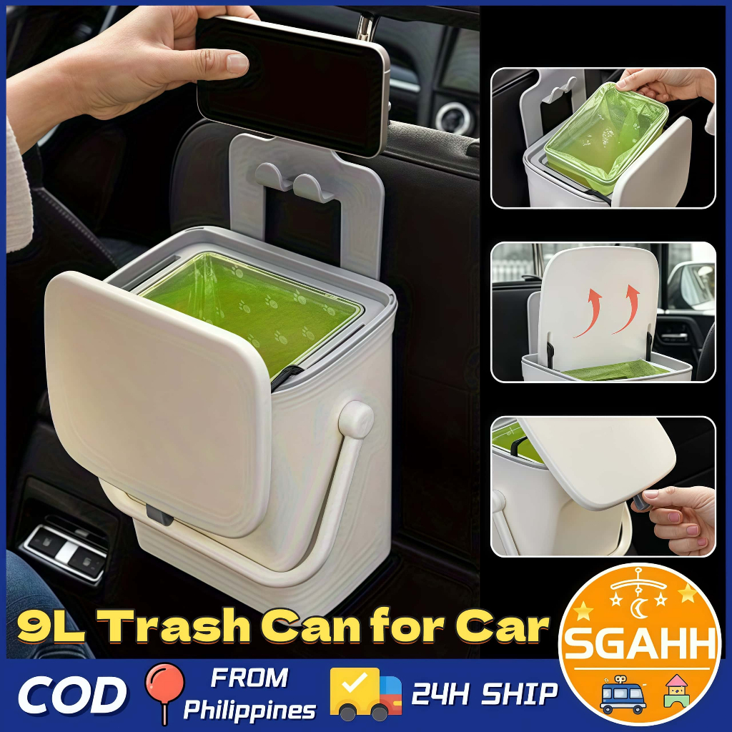 2in1 9L Car Dustbin Box Car Trash Seat Back Hanging Rubbish Storage ...