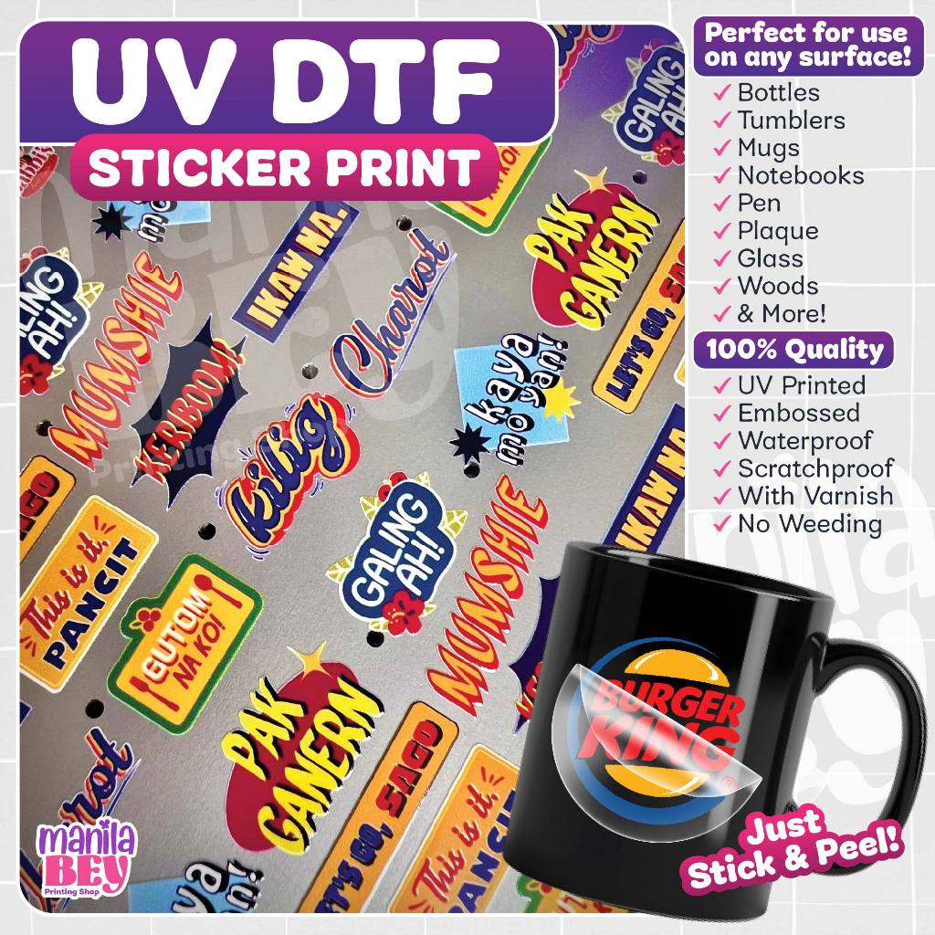UV DTF Embossed | Scratchproof | Waterproof Sticker Logo Printed for ...