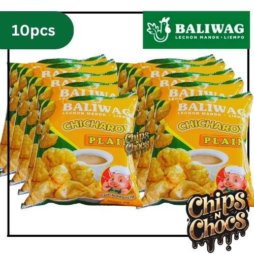 Baliwag Chicharon Original 45g x 10 Packs | Crunchy Meaty Pork ...