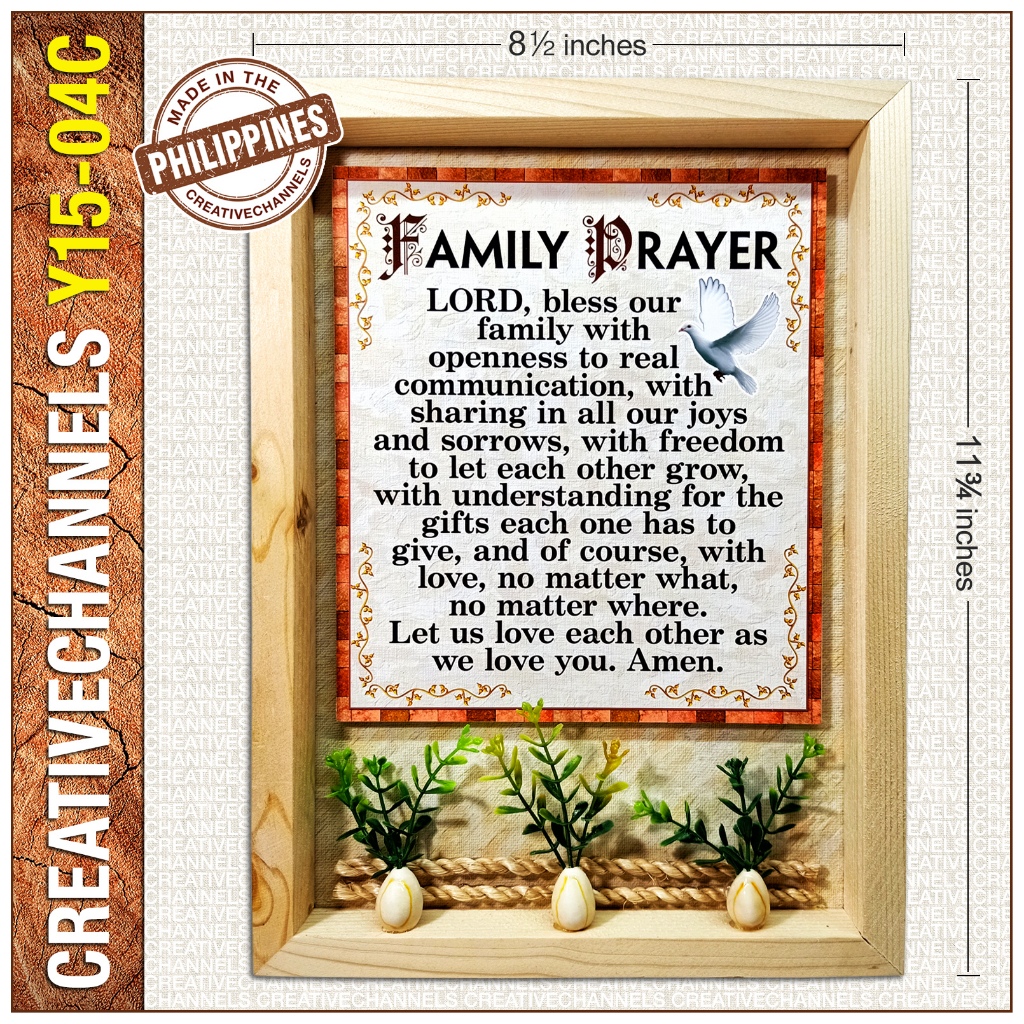 CreativeChannels Wooden Wall Decor, FAMILY PRAYER, Y15-04C, Bible Verse ...