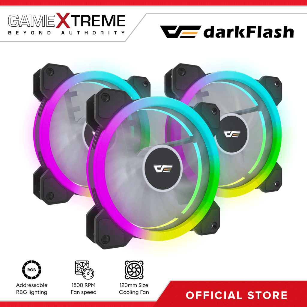 DarkFlash DR12 3in1 Single ARGB Double Ring RGB Cooling Fan | Shopee ...