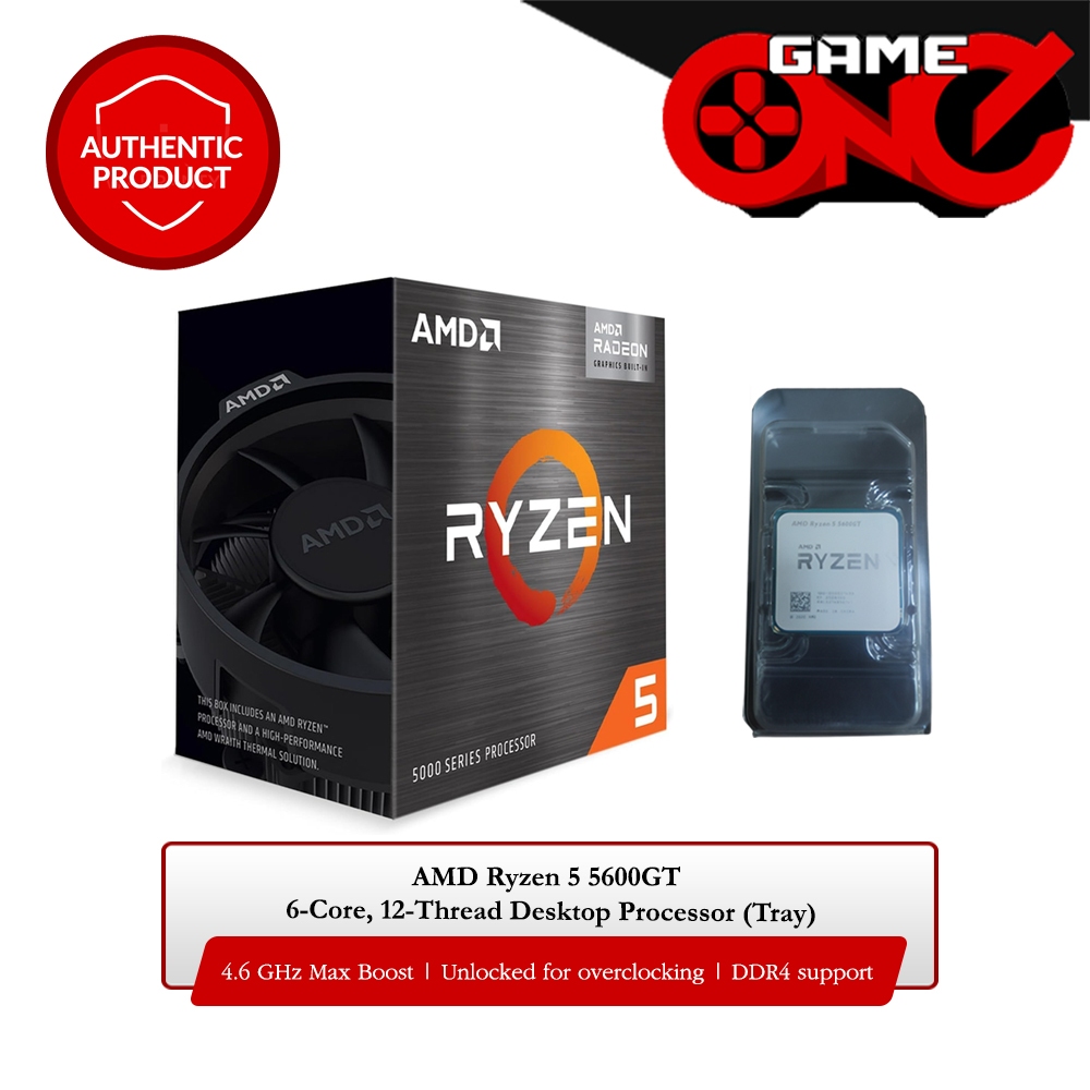 AMD Ryzen 5 5600GT 6-Core, 12-Thread Desktop Processor with Wraith Stealth Cooler (Tray ...