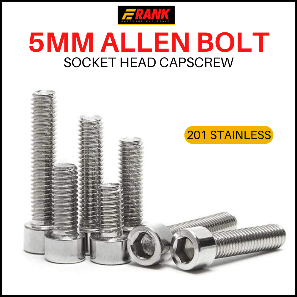 M5 Allen Bolt 5mm Stainless Bolt fot Nut and Washer Frank Hardware ...