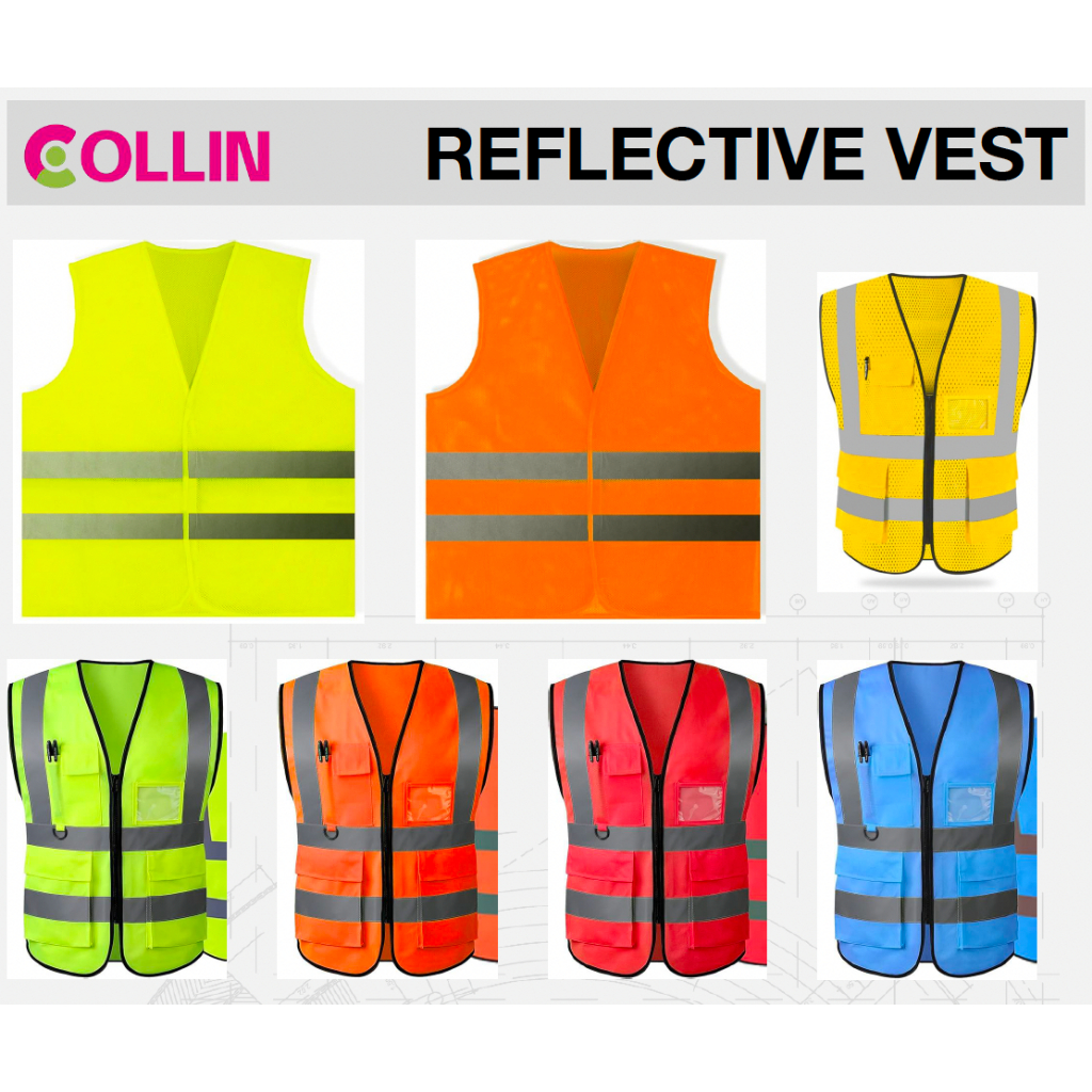 COLLIN HIGH VISIBILITY VIZ VEST REFLECTIVE VELCRO VEST / REFLECTIVE ...