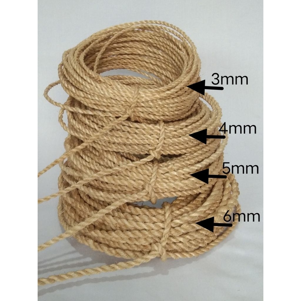 Abaca rope 20 Meters Long, diameters in 3mm/4mm/5mm/6mm | Shopee ...
