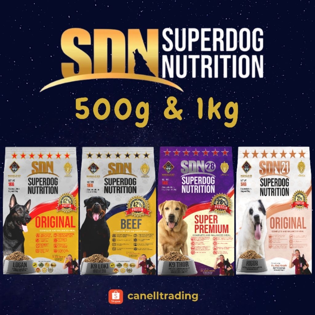 500g 1kg SDN21, SDN28, SDN42 Original, SDN42 Beef - Superdog Nutrition ...
