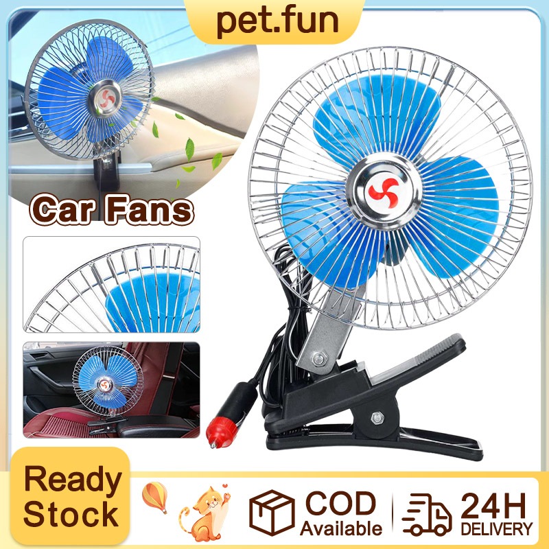Car Fans 12V Portable Car Cooling Fan Auto Mini Cooler with Suction Cup ...