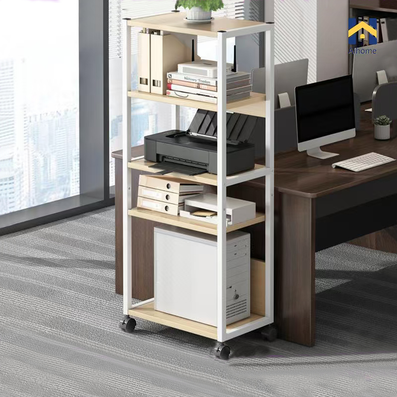 3 Layers CPU Stand Heavy Duty Office Storage Shelf With Wheels Mobile ...