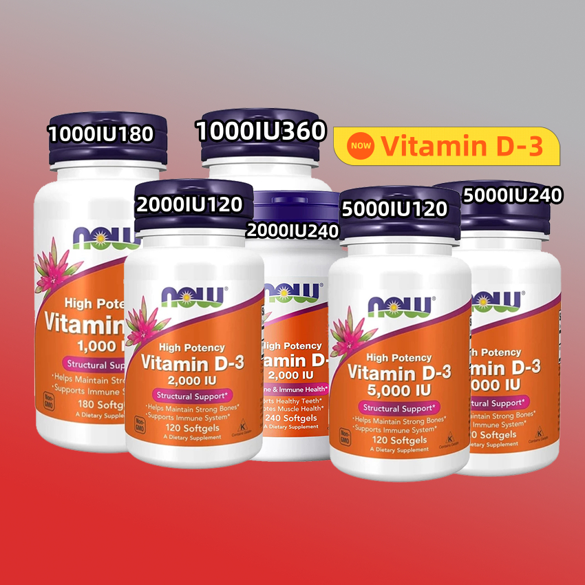NOW Foods, High Potency Vitamin D3 1000IU, 2000 IU or 5000 IU, 120 to 240 Softgels-Ali Health ...