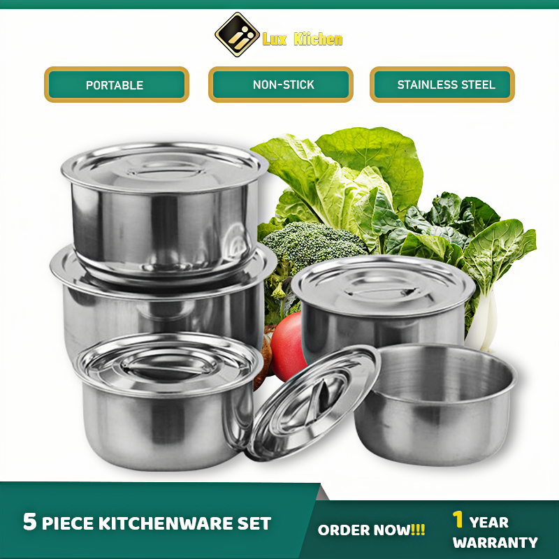 5 in 1 Stainless Steel Food Processing Soup Pot with Lid Snack Pot ...
