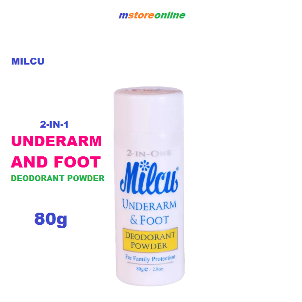 Milcu 2-in-1 Underarm & Foot Deodorant Powder 80g | Shopee Philippines