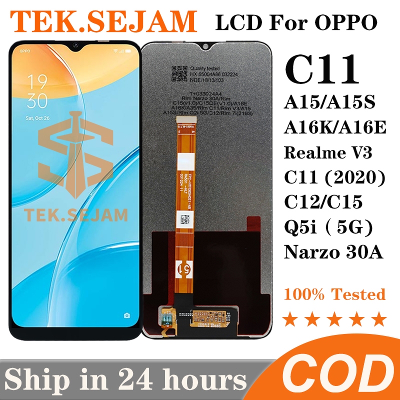 TEK.SEJAM ORIGINAL LCD For OPPO Realme C11/C12/C15/A15/A15S/A16K Display Screen Assembly ...