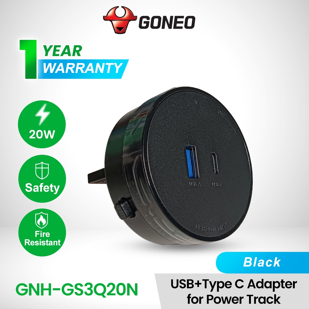GONEO USB+Type C Adapter for Power Track Socket Black | Shopee Philippines