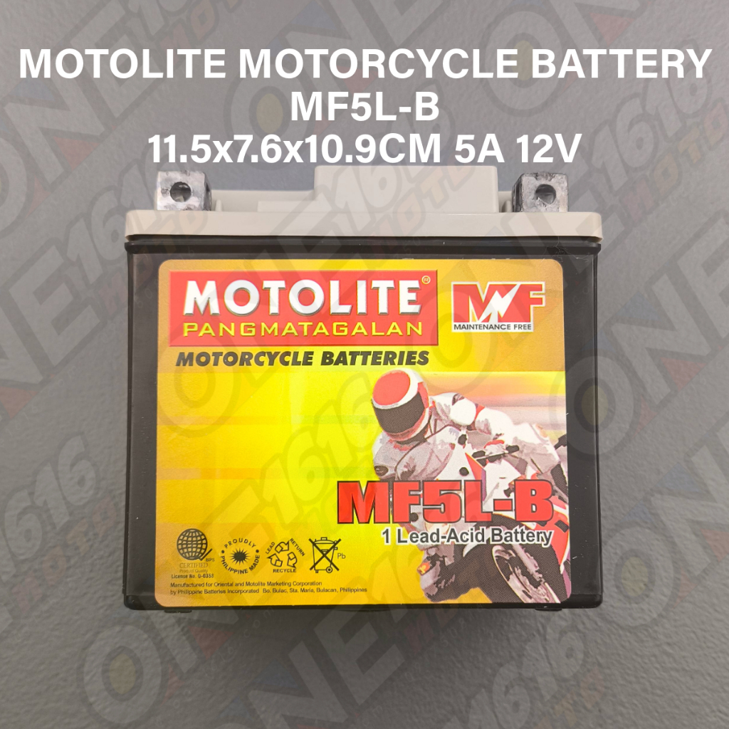 MOTOLITE MF5L-B MAINTENANCE FREE MOTORCYCLE BATTERY FOR HONDA CLICK 125 ...
